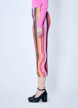 Issey Miyake Warp Pleated Cropped Pants