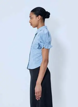 VIVIENNE WESTWOOD Gexy Puff Sleeve Striped Blouse - Blue