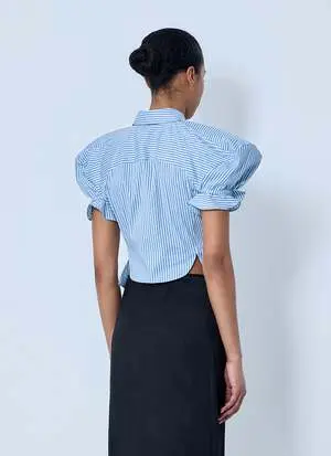VIVIENNE WESTWOOD Gexy Puff Sleeve Striped Blouse - Blue