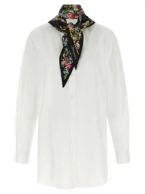 Dolce & Gabbana Cotton Poplin Shirt With Removable Silk Scarf