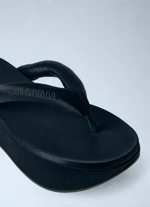 Balenciaga Gaeta Thong Sandals - Black