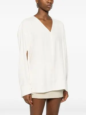 TOTEME V-neck Long-sleeved Blouse - Multicolor
