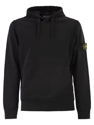 Stone Island Regular Fit Hooded Sweatshirt - Black