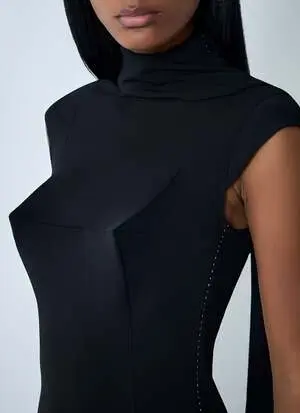 JEAN PAUL GAULTIER Viscose Mini Dress With Draped Paneling