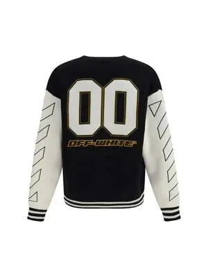 Off-White Star Logo Diagonal Varsity Cardigan - Black