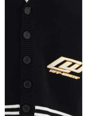 Off-White Star Logo Diagonal Varsity Cardigan - Black