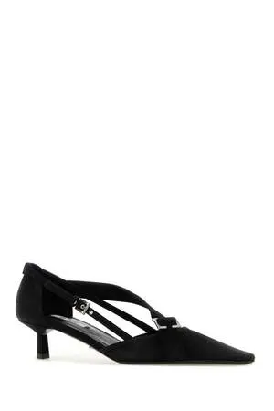 Prada Canvas Pumps With Buckled Straps