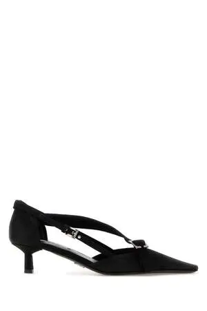Prada Canvas Pumps With Buckled Straps - Black