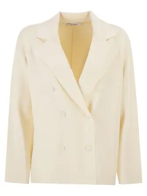 Max Mara Double-breasted Viscose Crêpe Jacket - Cream