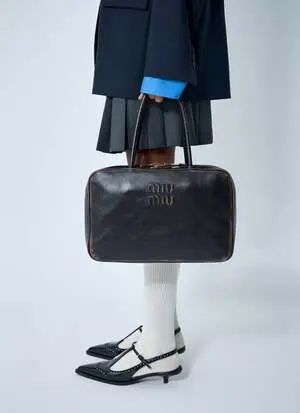Miu Miu Beau Leather Handbag - Brown
