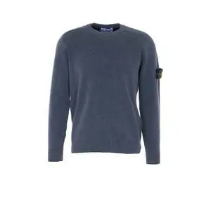 Stone Island Crew Neck Logo Detail Sweater - Gray