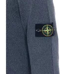 Stone Island Crew Neck Logo Detail Sweater - Gray