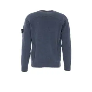 Stone Island Crew Neck Logo Detail Sweater - Gray