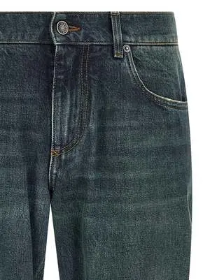 Dolce & Gabbana Straight Leg Logo Tag Jeans