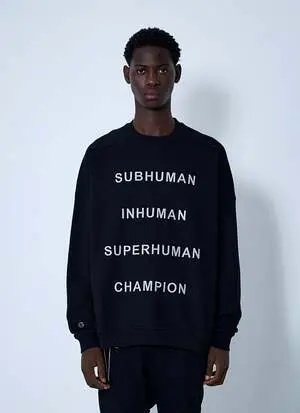 Rick Owens Printed Cotton Sweatshirt - Black