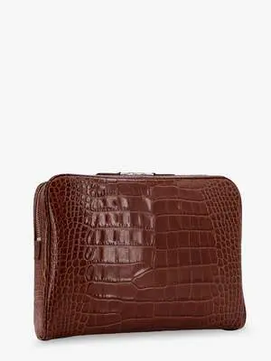 TOM FORD Croc Effect Leather Laptop Pouch - Multicolor