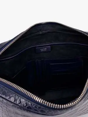 TOM FORD Croc Effect Leather Laptop Pouch