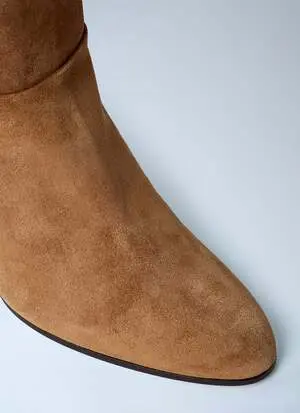 Chloé Suede Thigh-high Boots With Block Heel - Brown