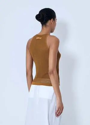 Marni Sleeveless Floral Intarsia Knit Top
