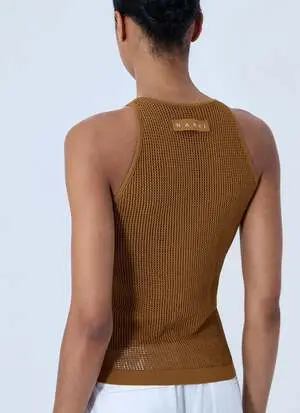 Marni Sleeveless Floral Intarsia Knit Top