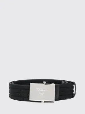 Prada Polyester Belt With Silver Buckle - Black