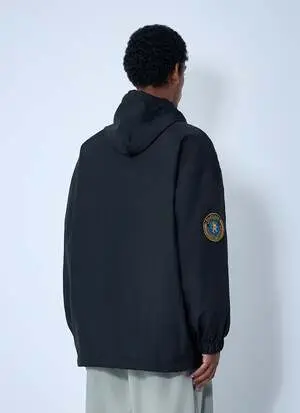 Balenciaga Logo Motif Hooded Windbreaker Jacket