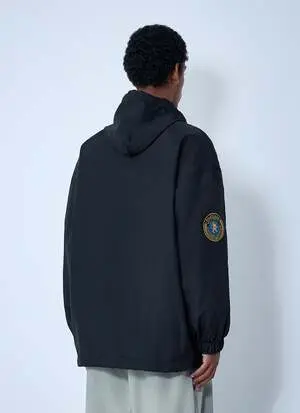Balenciaga Logo Motif Hooded Windbreaker Jacket