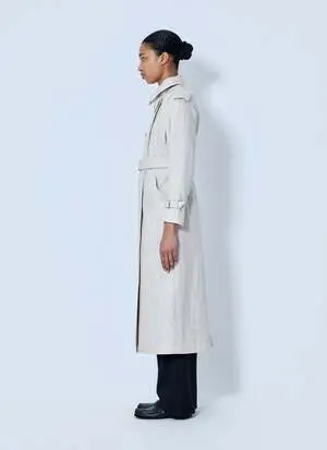 Max Mara Double-breasted Trench Coat In Textured Linen - Cream