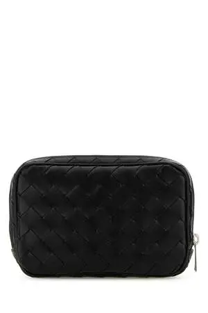 Bottega Veneta Leather Small Intrecciato Beauty Case