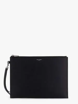 Saint Laurent Black Leather Clutch - Multicolor