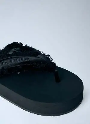 Balenciaga Jet Lag Platform Thong-strap Sandals - Black