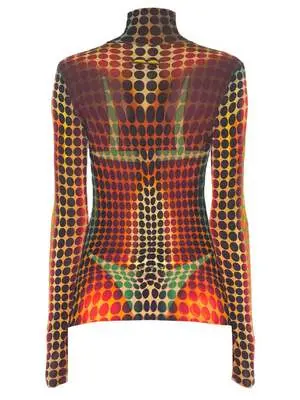 JEAN PAUL GAULTIER High Neck Printed Top