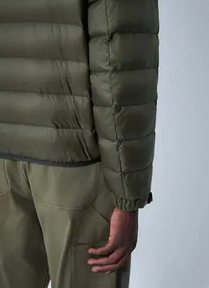 Moncler Najan Short Down Jacket With Hood And Side Logo - Green