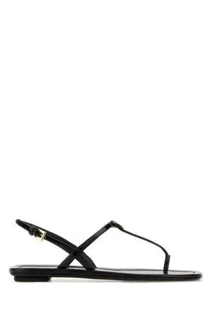Prada Leather Thong Sandals - Black