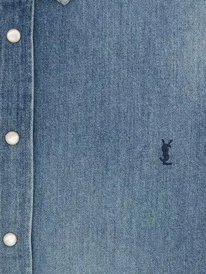 Saint Laurent Cassandre Horizon Blue Denim Shirt