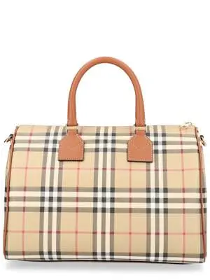 Burberry Check Medium Bowling Bag - Cream
