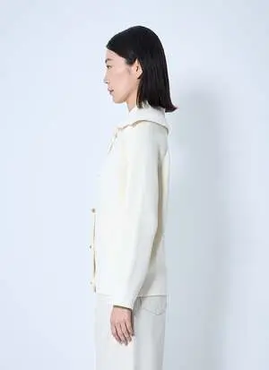 Bottega Veneta Ribbed Cotton Cardigan With Spread Collar