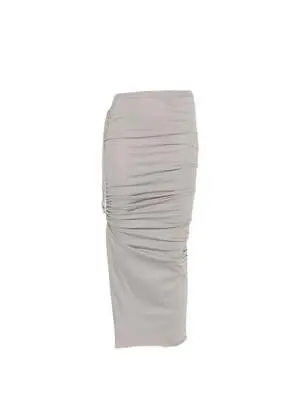 Rick Owens Gathered Drawstring Skirt - Gray