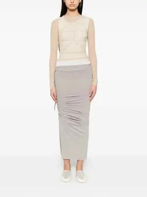 Rick Owens Gathered Drawstring Skirt - Gray