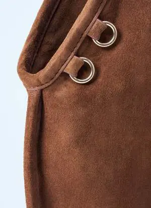 Miu Miu Suede Handbag With Tassels - Brown