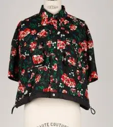 Sacai Floral Print Cropped Shirt