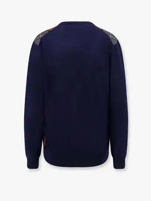 Miu Miu Argyle V-neck Virgin Wool Sweater