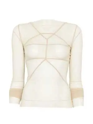 Rick Owens Long-sleeve Top With Sheer Panels - Multicolor
