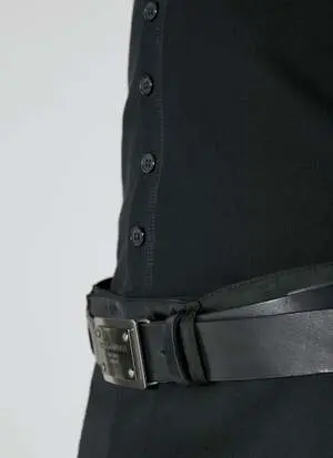 Dolce & Gabbana Logo Plaque Leather Belt