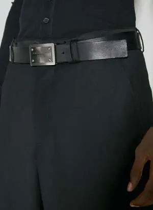 Dolce & Gabbana Logo Plaque Leather Belt - Black