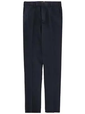 Zegna Tailored Cotton And Linen Blend Trousers - Blue