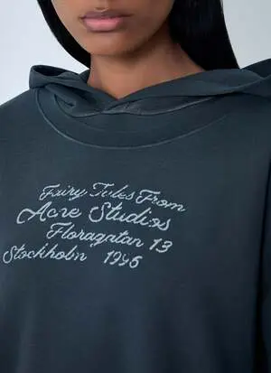 Acne Studios Layered Logo Motif Hooded Sweatshirt