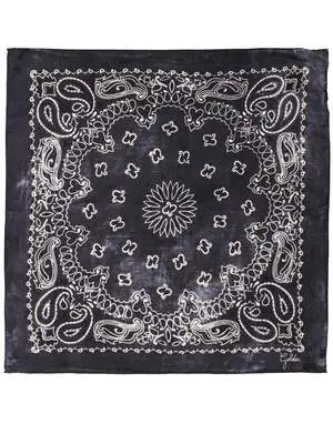 GOLDEN GOOSE Foulard Paisley Silk Scarf - Black
