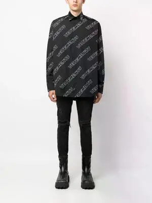 Vetements All-over Logo Print Cotton Shirt