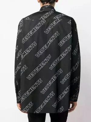 Vetements All-over Logo Print Cotton Shirt